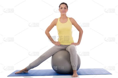 松弛练习 女人 健身球 球 美 水平画幅 美人 健康 白人