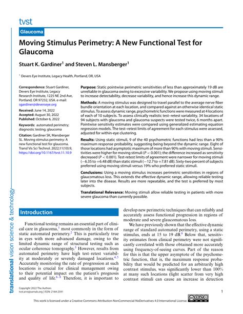 Pdf Moving Stimulus Perimetry A New Functional Test For Glaucoma