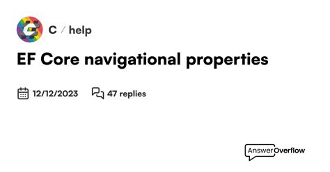 Ef Core Navigational Properties C