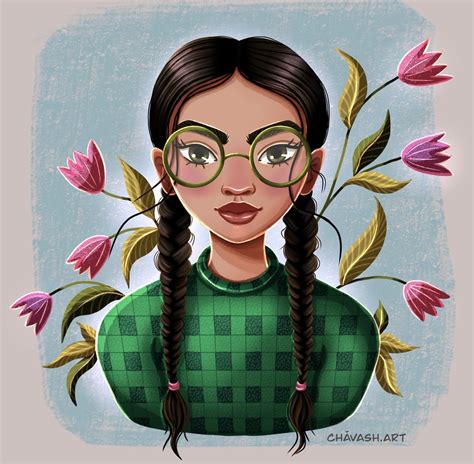 Иллюстрация Девочка с косичками Портрет в стиле 2d Cg персонажи