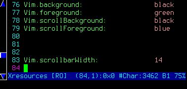 Color Remove Bottom And Right Borders Gaps And Customize Scrollbar In Athena GVim Vi And