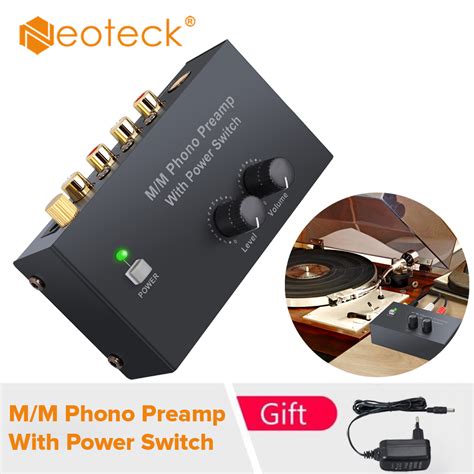 Neoteck Preamplifier Meja Putar M M Preamp Phono Dengan Saklar Daya Audio Stereo Mini
