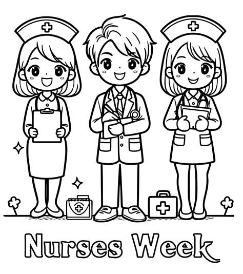 National Nurses Week Printable Coloring Page Download Print Or Color