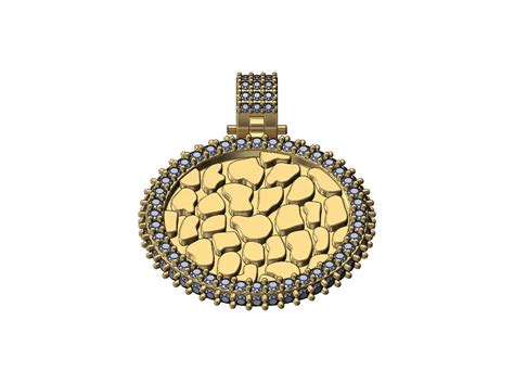 Datei Stl Nugget Iced Diamant Anhänger Mit Bügel 3d Druckmodell 💍・design Für 3d Drucker Zum