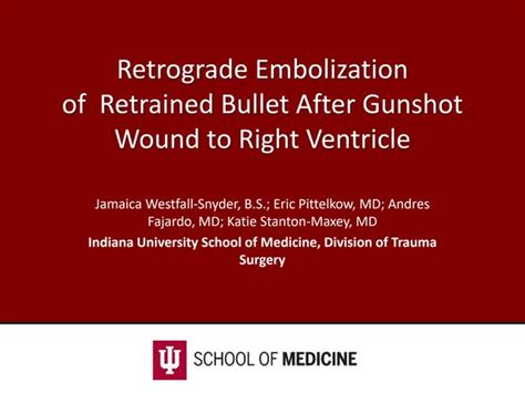Venous Bullet Embolization Presentation Final Pptx