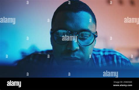 It Specialist Writing Computer Code In Office Watching His Program