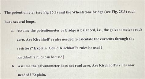 The Potentiometer See Fig 26 3 ﻿and The Wheatstone