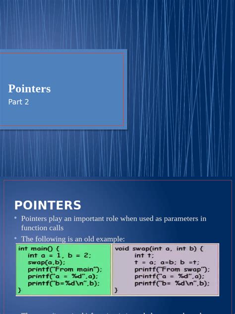 Understanding Pointers In Function Calls Pdf Pointer Computer