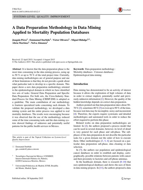 Pdf A Data Preparation Methodology In Data Mining Applied To