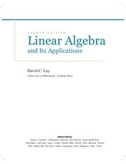 Linear Algebra And Its Applications By David C Lay Open Library