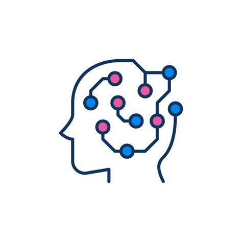 Circuit Board Inside Head Vector Machine Learning Concept Colored Icon Or Symbol Vector
