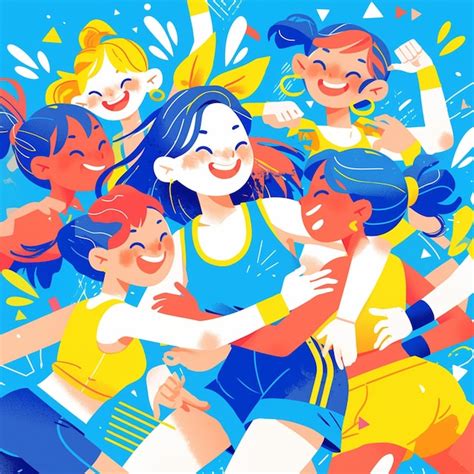 Premium Vector Friends Taking A Fitness Class