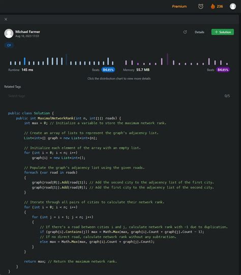 michael farmer on linkedin day 236 of daily leetcode 1615 maximal