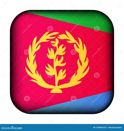 Glass Light Ball With Flag Of Eritrea Squared Template Icon Eritrean National Symbol Glossy