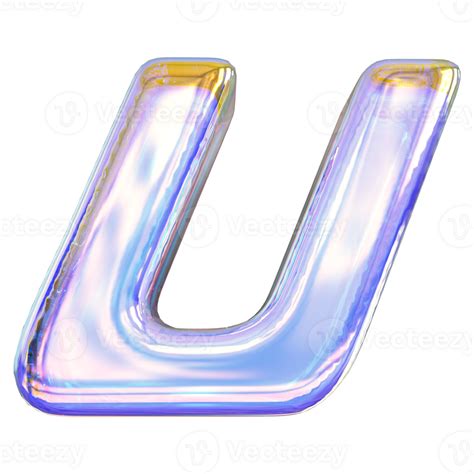 Gradient Letter U Font 3d Render 36305302 Png