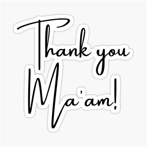 Thank You Maam Maam Typography Handwritten Script Black Text