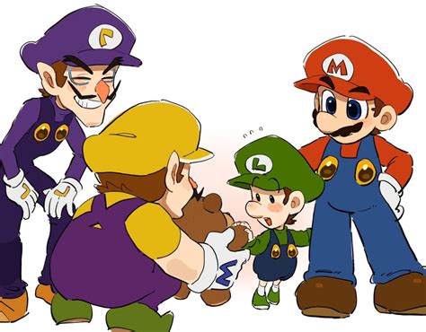 Mario Luigi Wario Waluigi And Baby Luigi Mario And More Drawn By Mimimi Mimimim