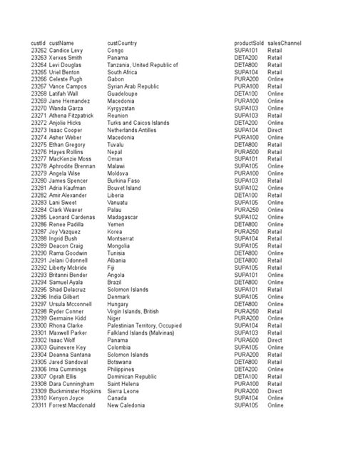 Sample Sales Data Pdf Coast Morphology