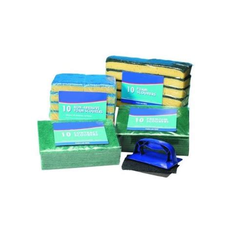 Pattersons Yellowwhite Non Abrasive Foam Scourer Pack Of 10