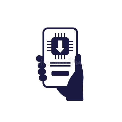 Firmware Update Icon Smart Phone In Hand Vector Stock Vector Illustration Of Smart Software