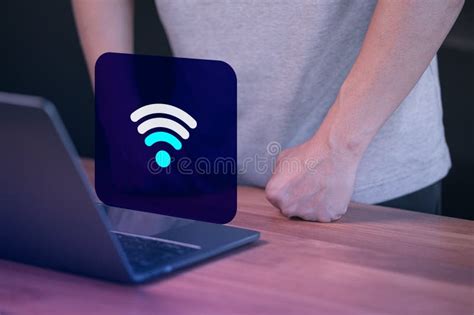 user man using a computer laptop to connect to wifi but wifi not