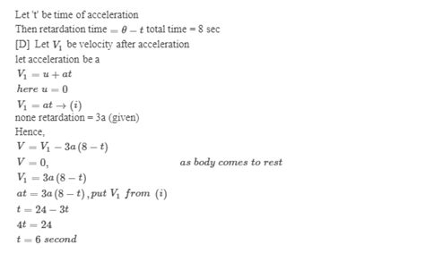 2 a particle moves 8 seconds i first accelerates 1 from rest and then