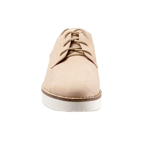 Softwalk Willis S1811 234 Womens Beige Leather Lace Up Oxford Flats Sh