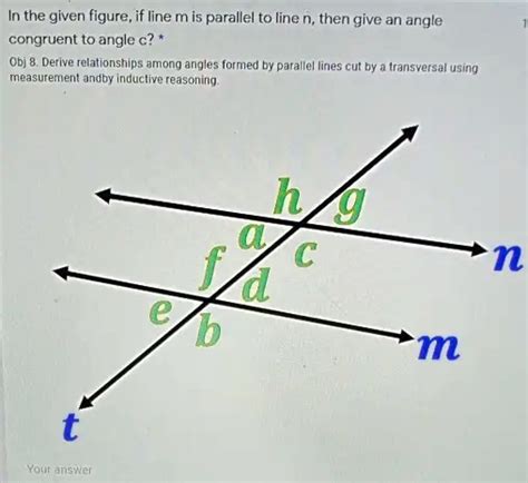 SOLVED In The Given Figure If Line M Is Parallel To Line N Then Give An Angle Congruent To