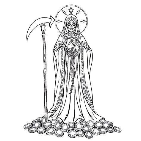 Best Santa Muerte Coloring Pages Free Printable Pdf