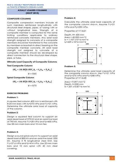 Rcd Lecture Note 7 Axially Loaded Columns Pdf Column Concrete