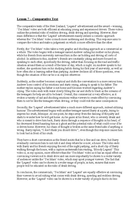 comparative text lesson 7 comparative text the comparative texts of the new zealand ‘legend