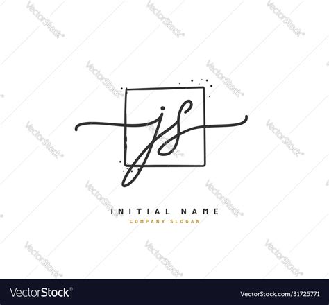 J S Js Beauty Initial Logo Handwriting Royalty Free Vector