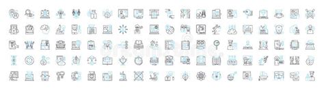 Online Education Vector Line Icons Set Elearning Distance Courses