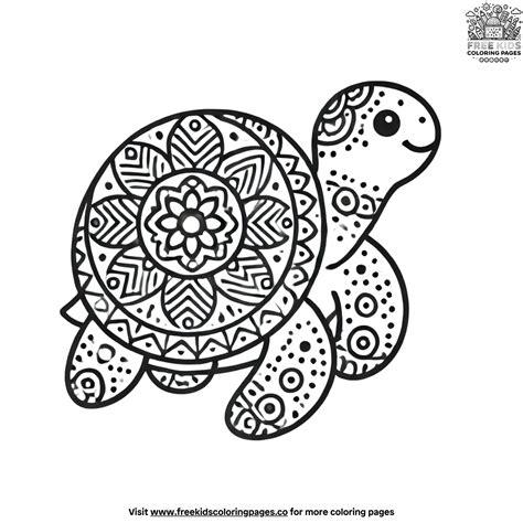 Decorative Turtle Mandala Coloring Pages