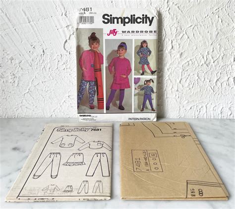 Simplicity Jiffy Wardrobe Sewing Pattern 7481 Girls Knit Pants Skirt
