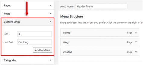 how to add a menu item in wordpress without linking to a page themeskills