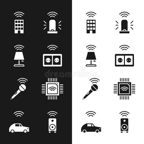 Set Smart Electrical Outlet Table Lamp Home With Wireless Flasher Siren Wireless Microphone