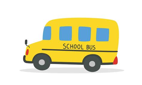 School Bus Clipart Simple Yellow School Bus Flat Vector Illustration