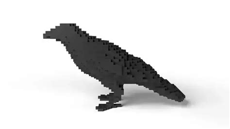 3d Model Crow Minecraft Voxel Vr Ar Low Poly Cgtrader