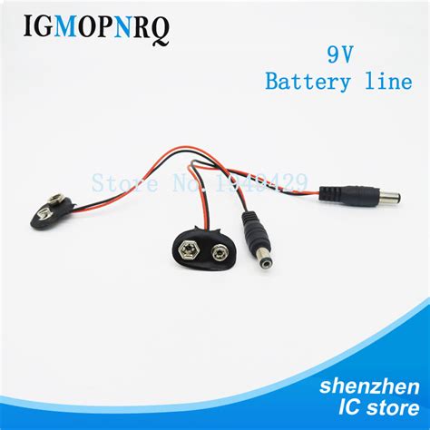 10pcs Experimental 9v Battery Snap Power Cable To Dc 9v Clip Male Line