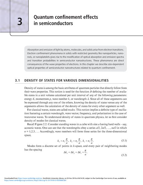 Quantum Confi Nement Effects In Semiconductors 3 3 Density Of States For Various