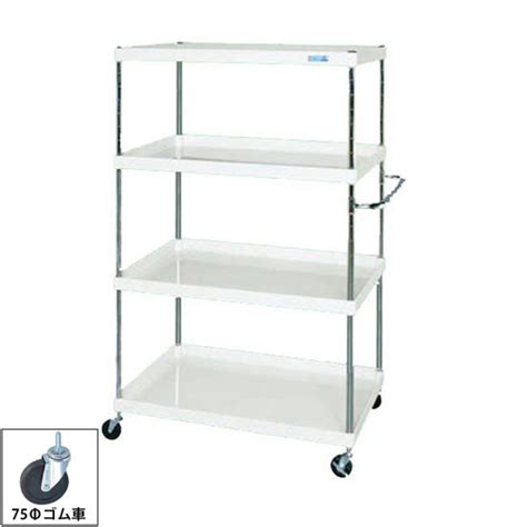 Csp 90154lw サカエ Csパールワゴン軽量4段 W900 H1500 ゴム車 ホワイトの通販【法人オフィス家具のオフィネット】