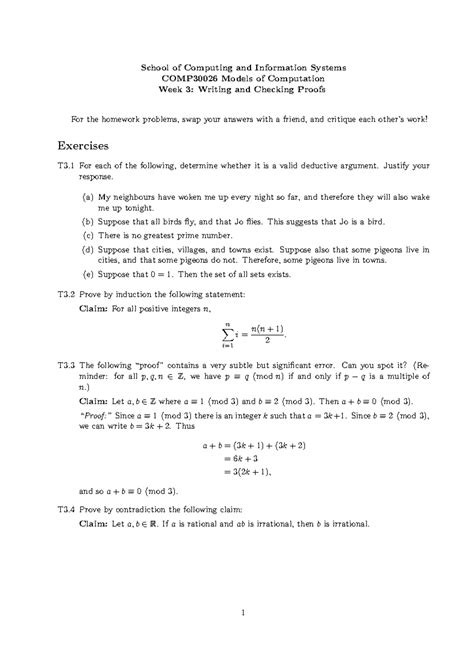 Tutorial 03 Tute Questions School Of Computing And Information