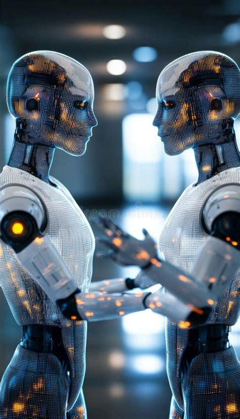 Advanced Robots Collaborating, Symbolizing, the Future of Technology and Artificial Intelligence ...
