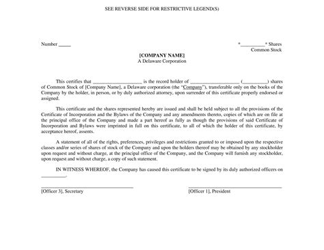 Free Printable Stock Certificate Templates Pdf And Word