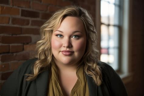 Premium Ai Image A Woman With Blonde Hair Standing In Front Of A