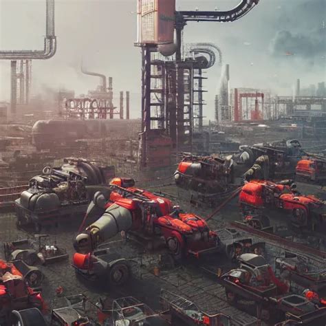 Factorio Production Line Intricate Artwork By Tooth Stable Diffusion Openart