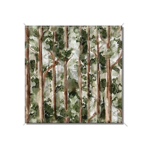 Tree Forest Design Ceramic Tile Tree Design Kitchen Backsplash Tile Painted Watercolor Art