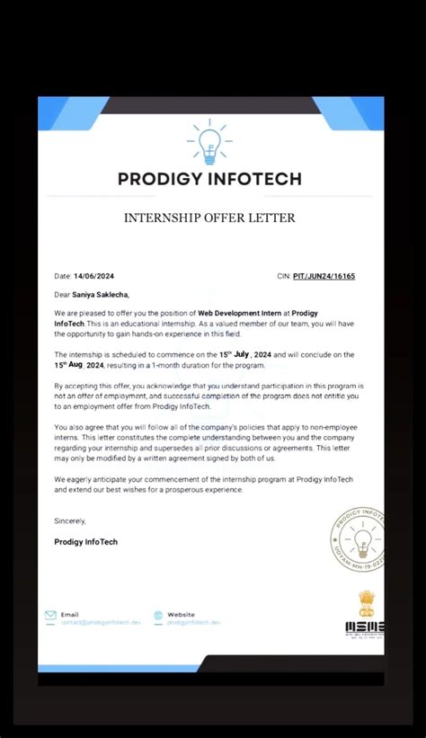Saniya Saklecha On Linkedin Internship Webdevelopment Careergrowth
