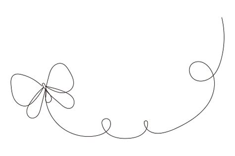 라인 아트 나비 곤충 물결 모양 윤곽 실루엣 벽지 손으로 그린 연속 선 자연스러운 그림 하나의 편집 가능한 윤곽선 간단한 프레임 장식 요소 개념에 대한 스톡 벡터 아트 및